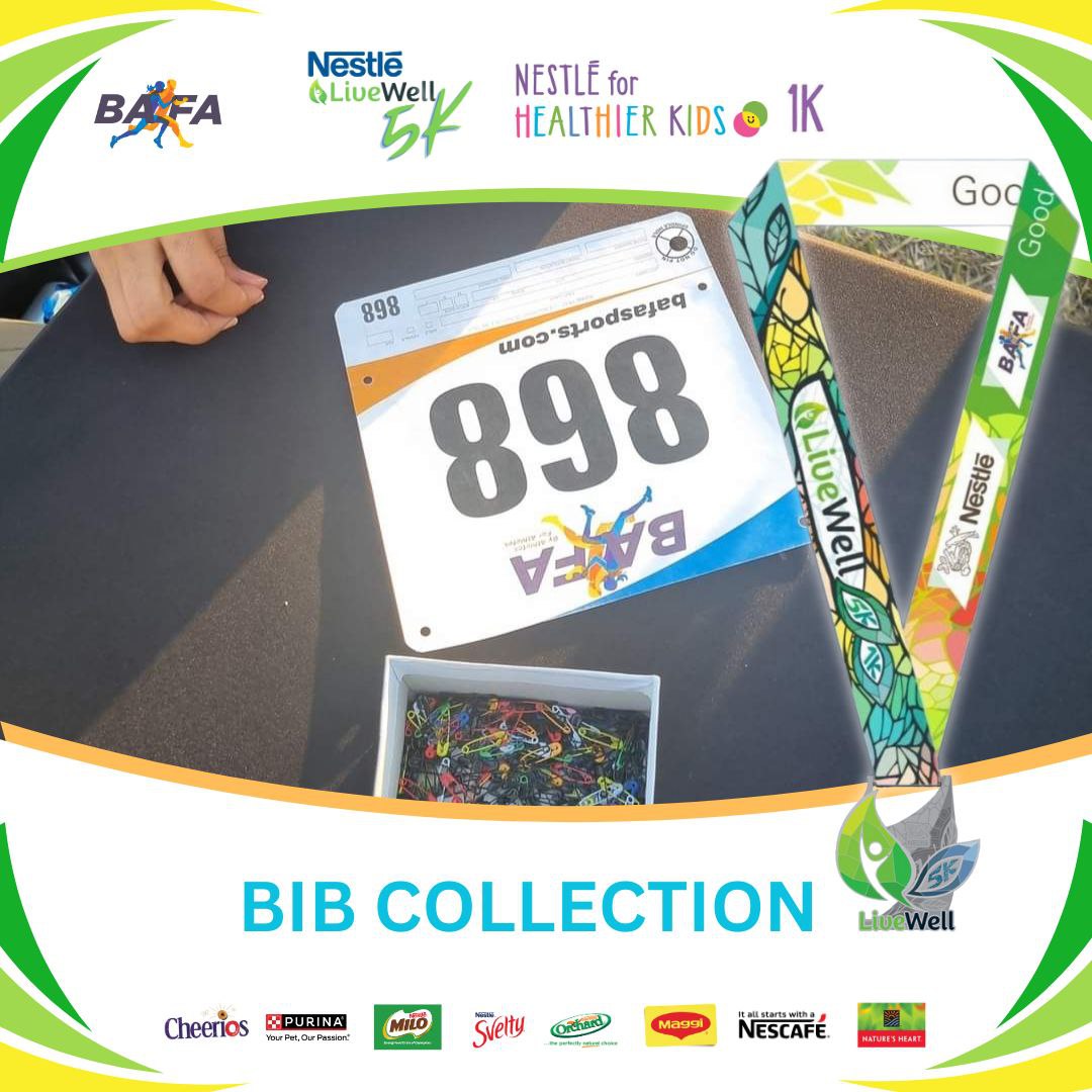 Bib Collection for the Nestlé LiveWell 5K and Healthier Kids 1K ...