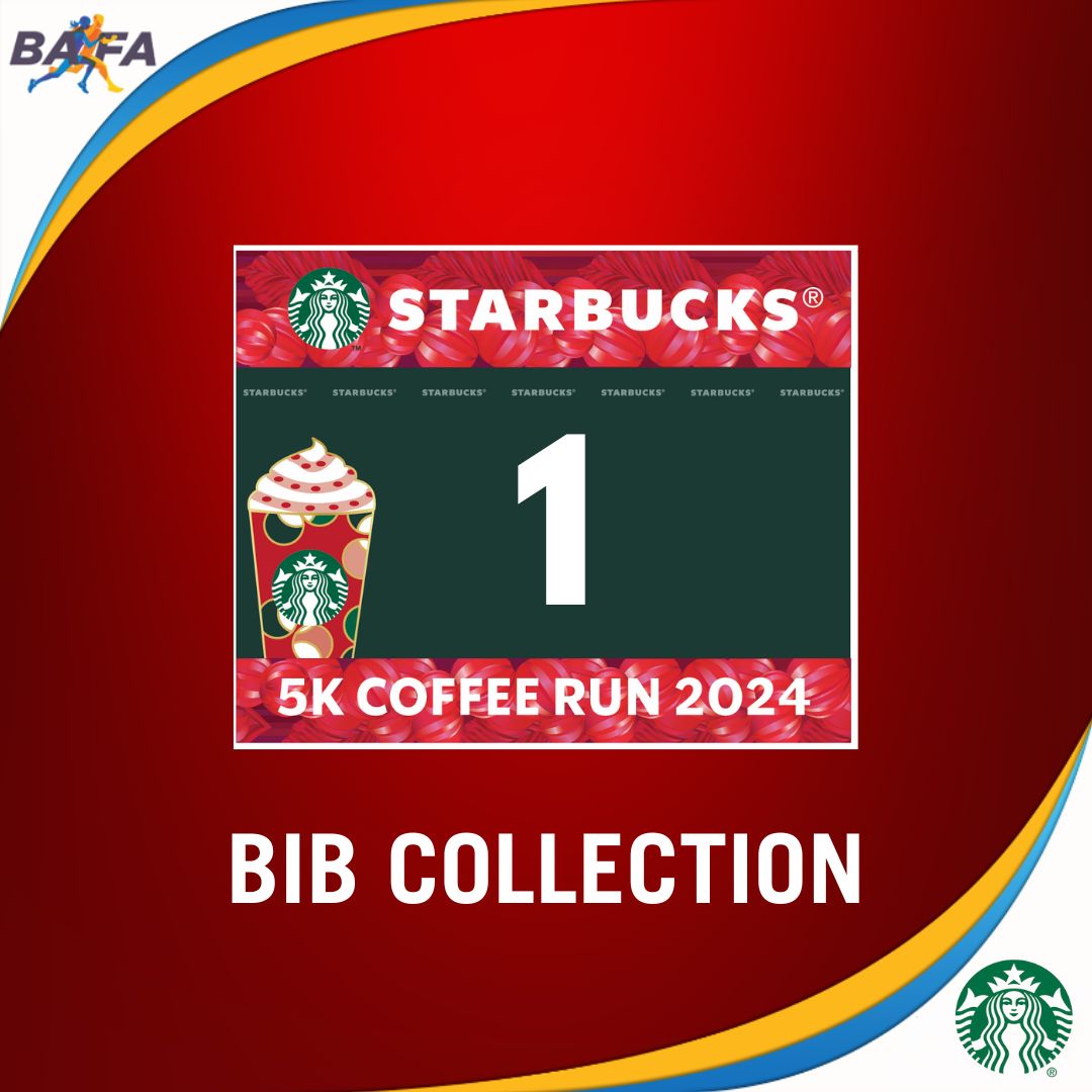 Starbucks Coffee Run 5K 2024 Bib Collection - Bafasports.com